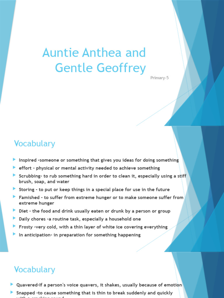 Auntie Anthea and Gentle Geoffrey | PDF