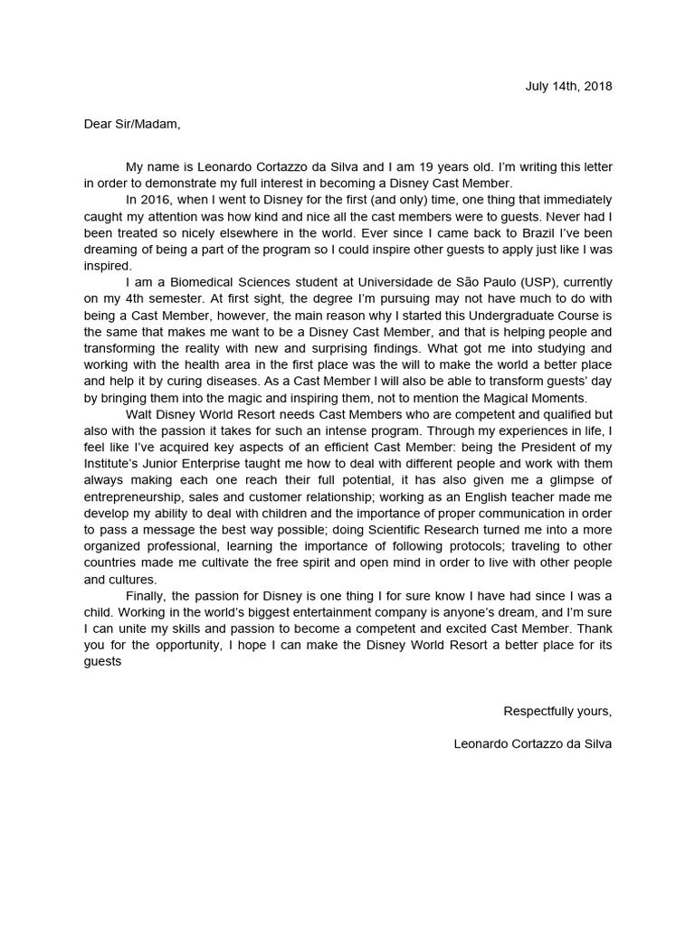 Cover Letter - Leo | PDF