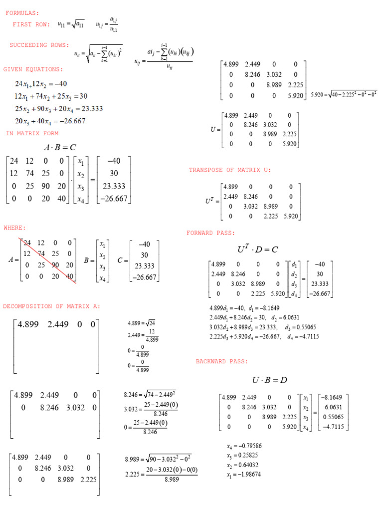 Cholesky Method | PDF