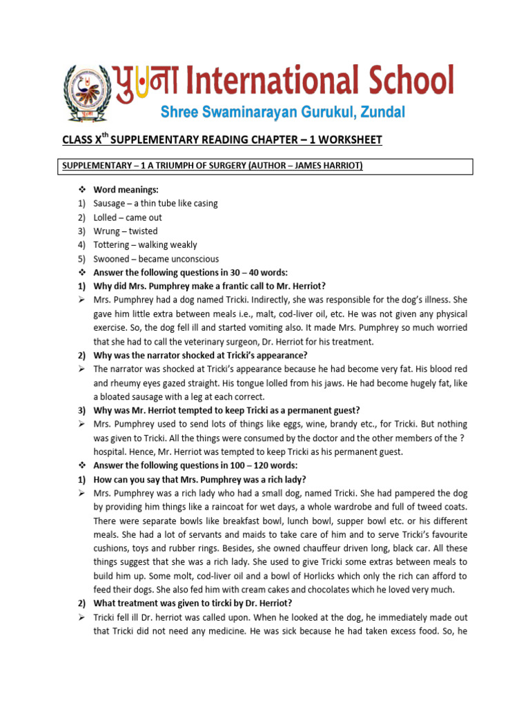 Class 10 English Supplementary Chapter 1 | PDF