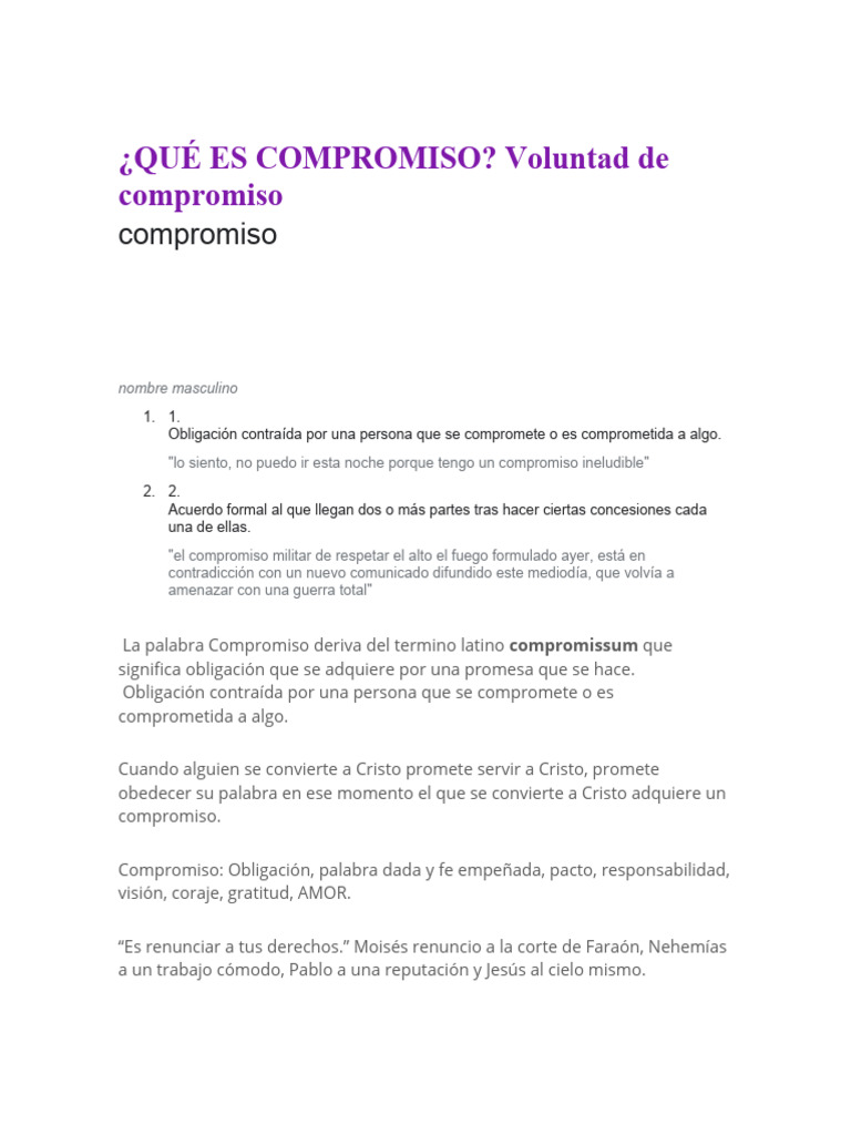 QUÉ ES COMPROMISO | PDF | Jacob