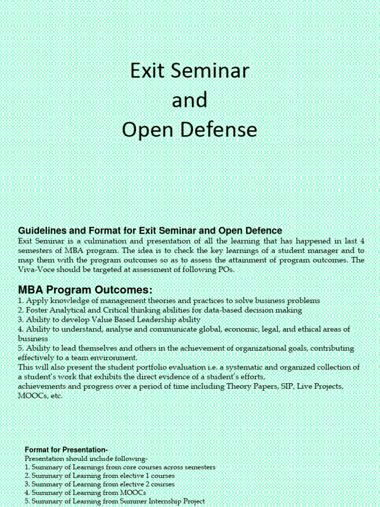 Exit Seminar | PDF | Critical Thinking | Learning