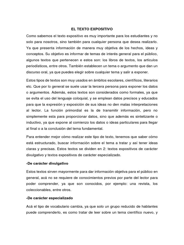 Guía Completa del Texto Expositivo | PDF | Información | Ensayos