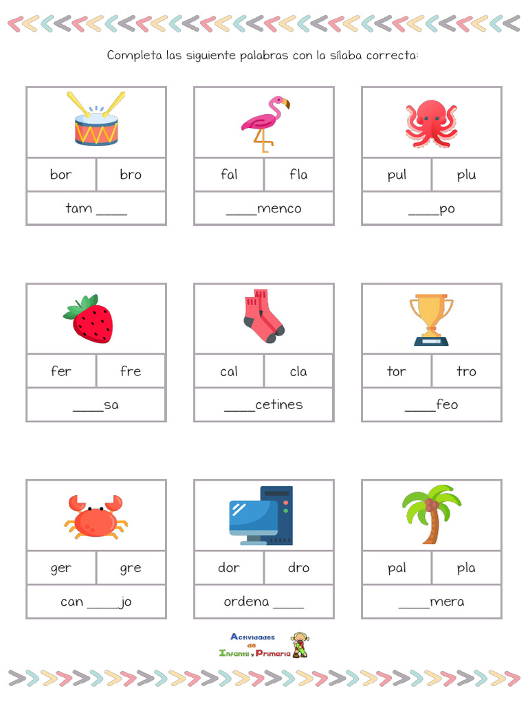 Lectoescritura Silabas Mixtas y Trabadas | PDF