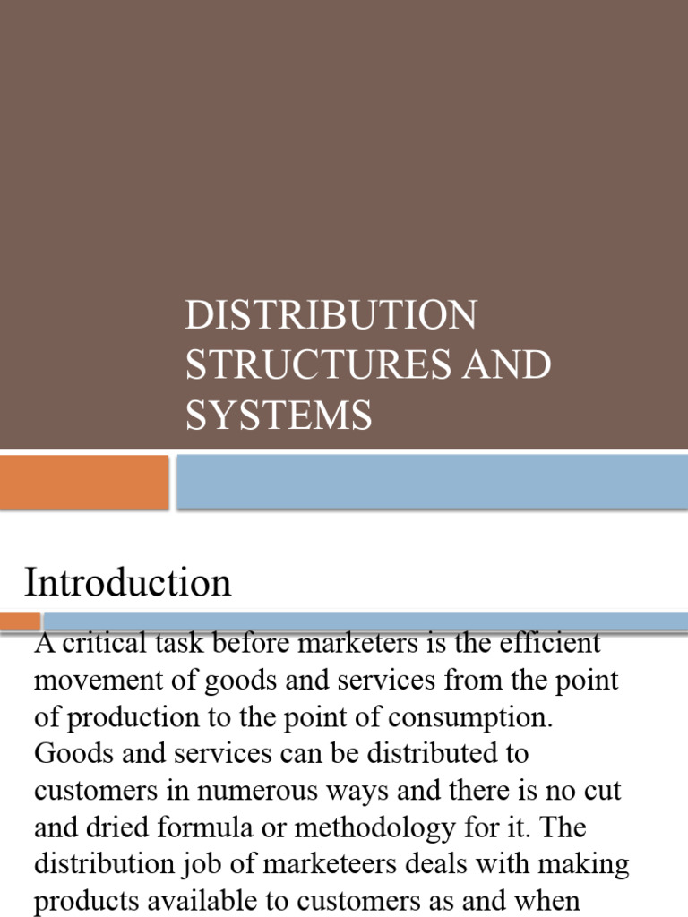 Distribution Structures and Systems | PDF | Marketing | Retail