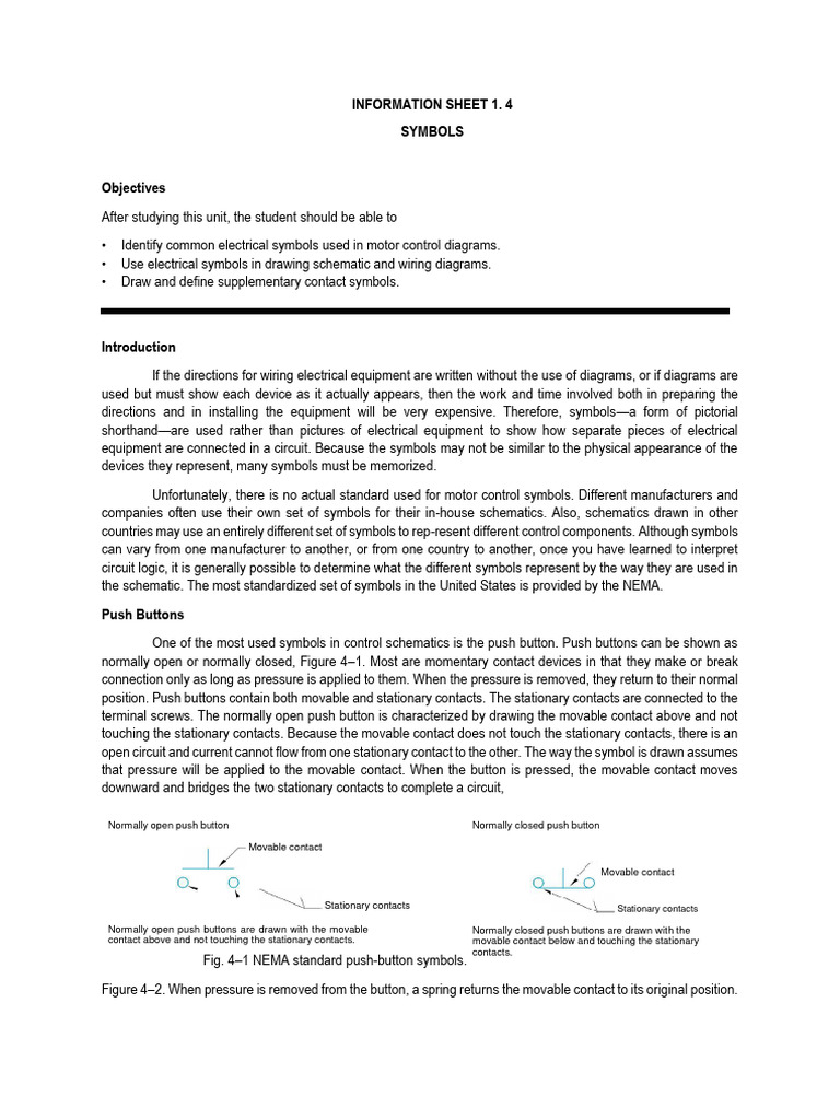 Lesson 4 - Symbols | PDF | Switch | Relay
