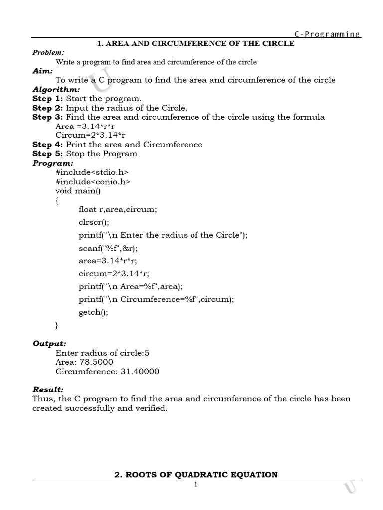 C Lab | Download Free PDF | Area | Quadratic Equation
