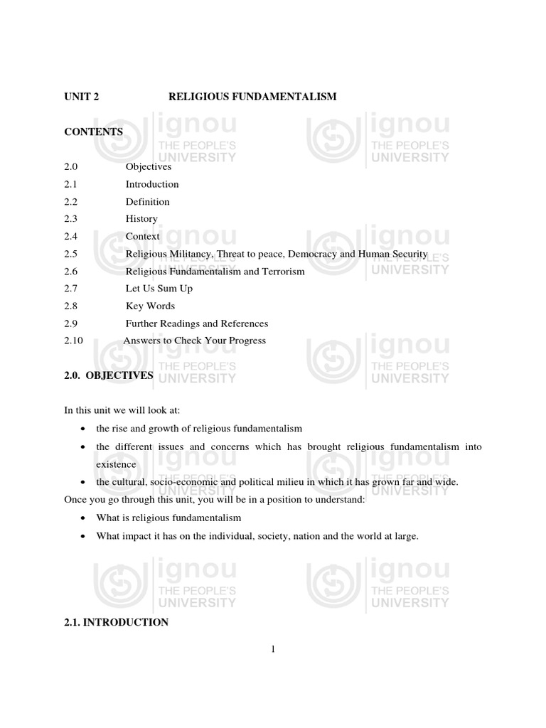 Unit 2 | PDF | Fundamentalism | Christian Fundamentalism