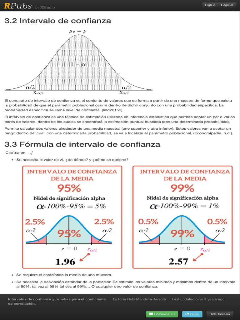RPubs - Intervalos de Confianza y Pruebas para El | PDF