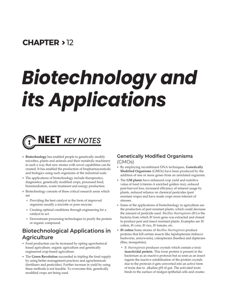 Biotechnology and Its Applications | Download Free PDF | Genetically Modified Organism ...