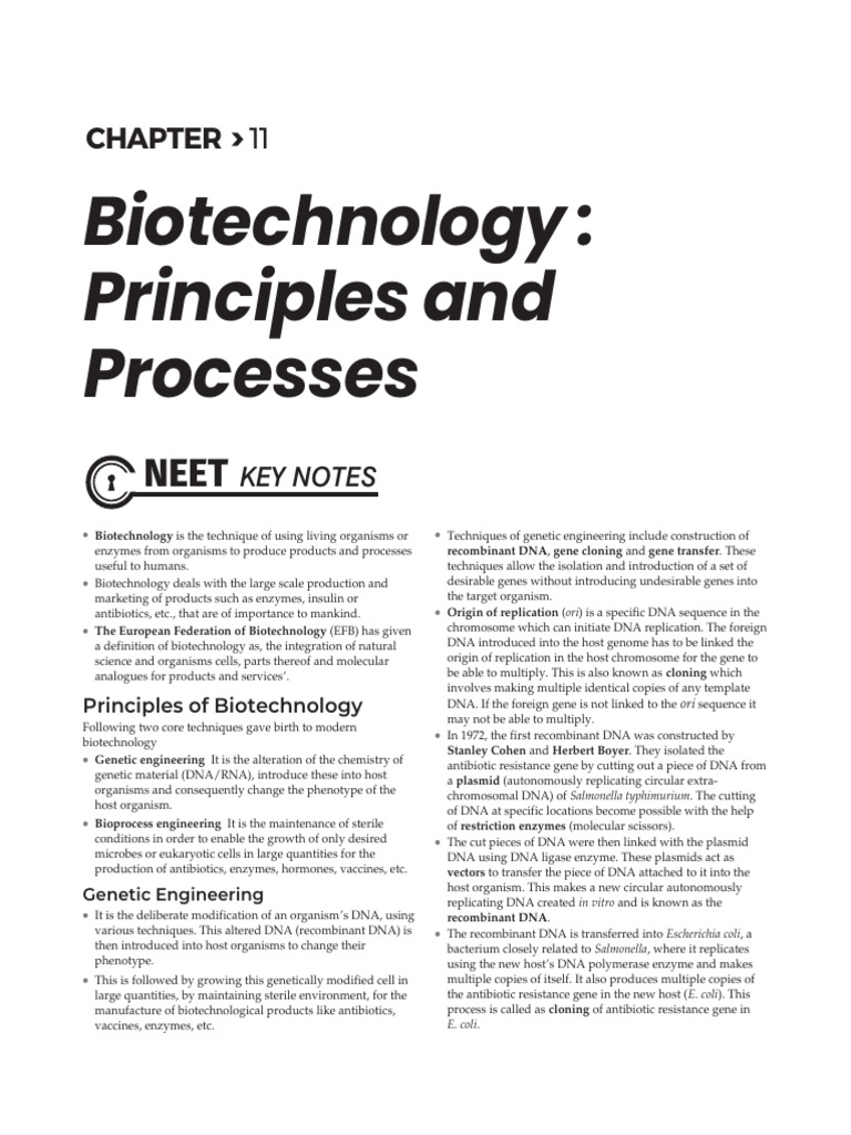 Biotechnology Principles and Processes | PDF | Restriction Enzyme ...
