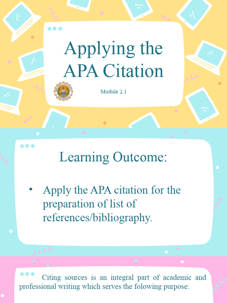 Lesson 2.2 Applying The APA Citation | PDF | Citation | Apa Style