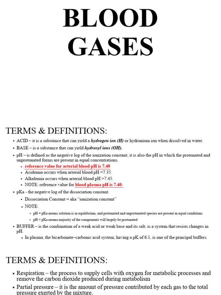 Blood Gases Pdf Bicarbonate Respiratory System