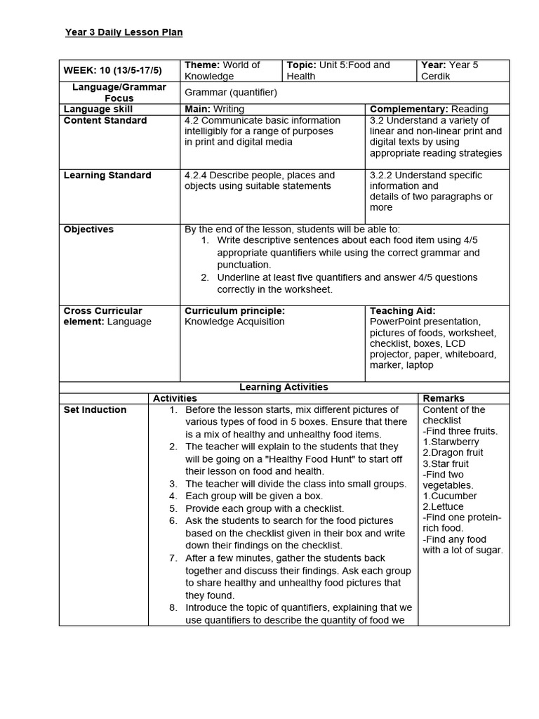 Lesson Plan 1 | PDF | Lesson Plan | Curriculum