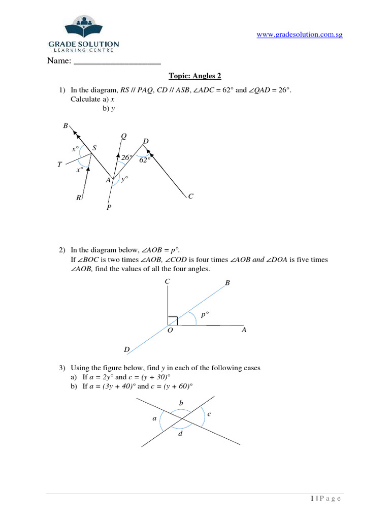 Angles 2 - Solutions | PDF | Triangle | Euclid