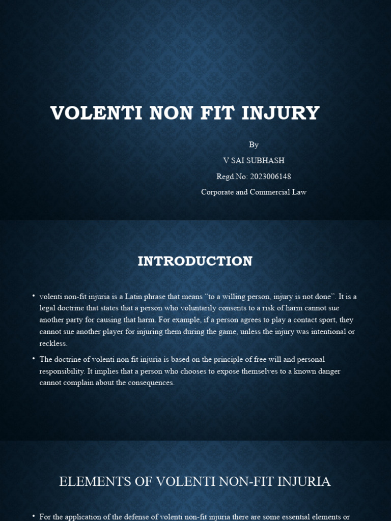 Understanding Volenti Non Fit Injuria | PDF