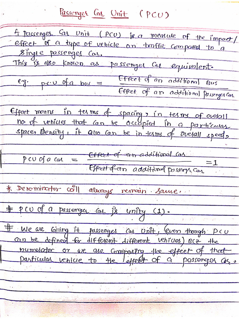 Passenger Car Unit | PDF