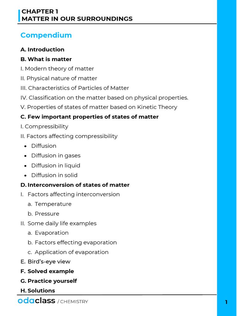 Chemistry Chapter 1 | PDF | Gases | Matter