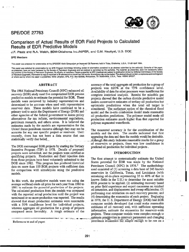 27763-Ms So Sánh Thực Tế Và Mô Hình Dự Đoán EOR | PDF | Enhanced Oil Recovery | Accuracy And ...