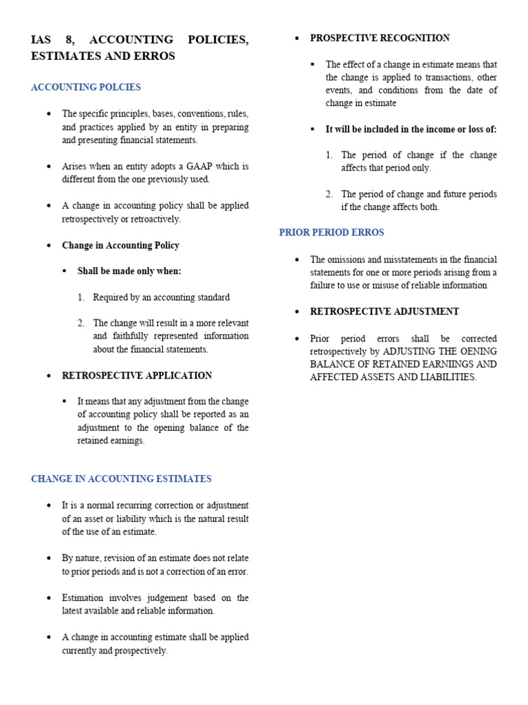 Ias 8-Accounting Policies, Estimatesm, and Erros | Download Free PDF ...
