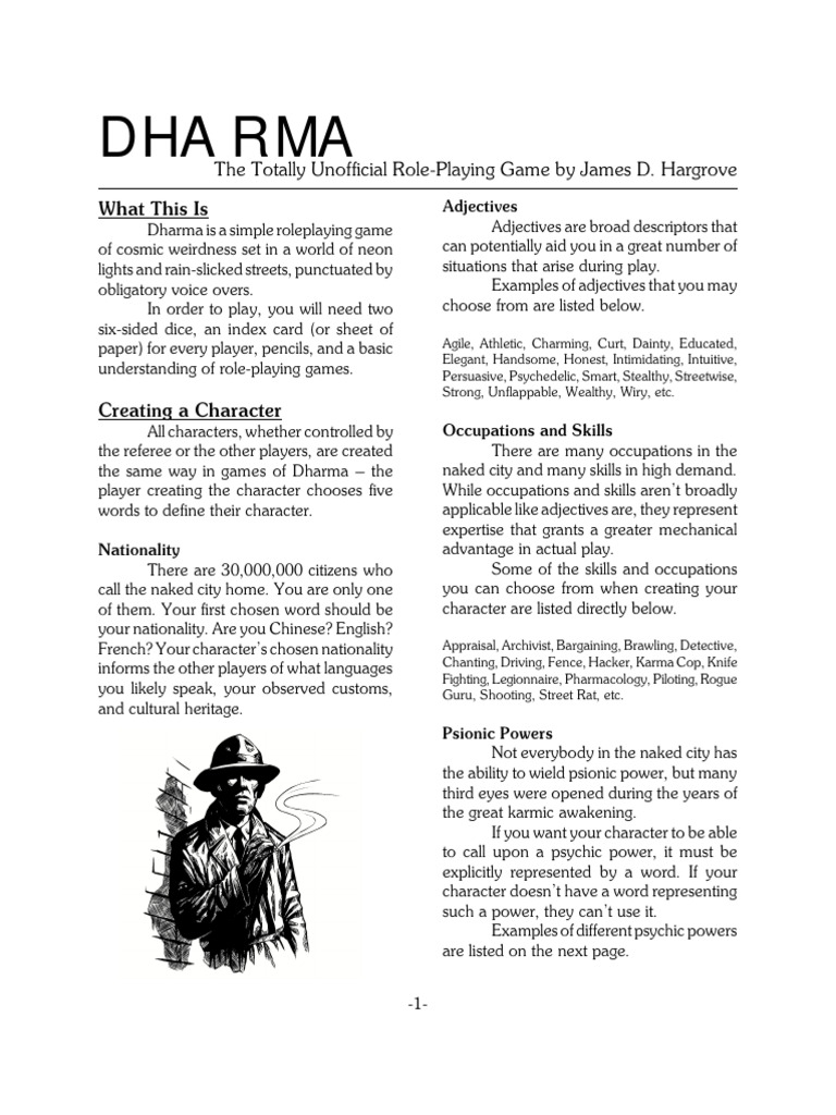 Dharma: Cosmic RPG Character Guide | PDF | Karma | Reincarnation