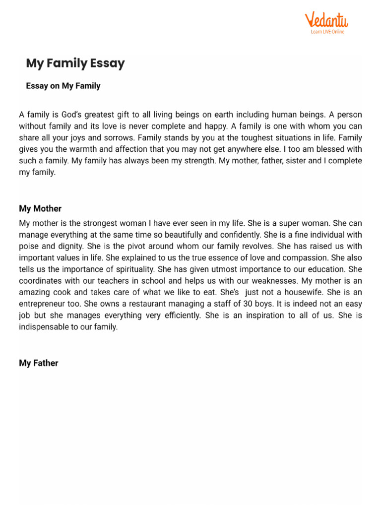 My Family Essay | PDF