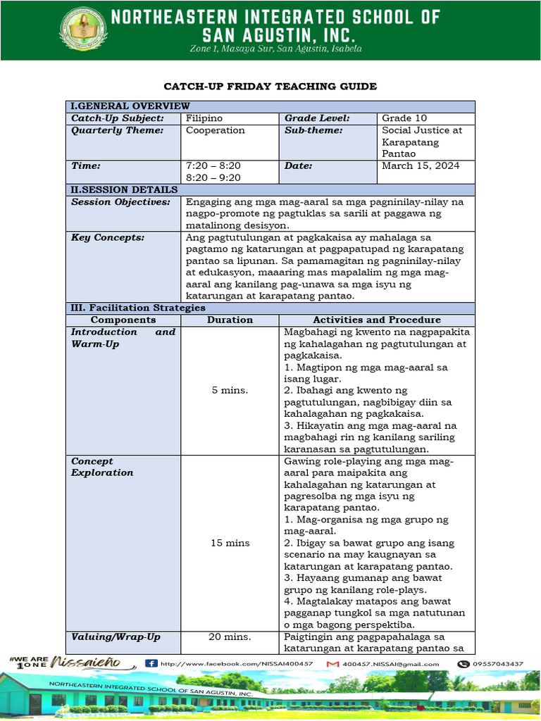 Catch Up Friday Teaching Guides | PDF