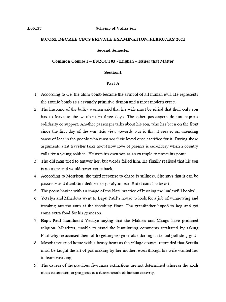 Issues Key 2021 | PDF | Hagar