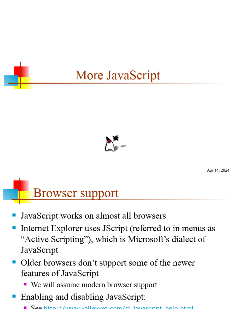 JavaScript Basics and Browser Support | PDF | Internet Explorer | Java ...