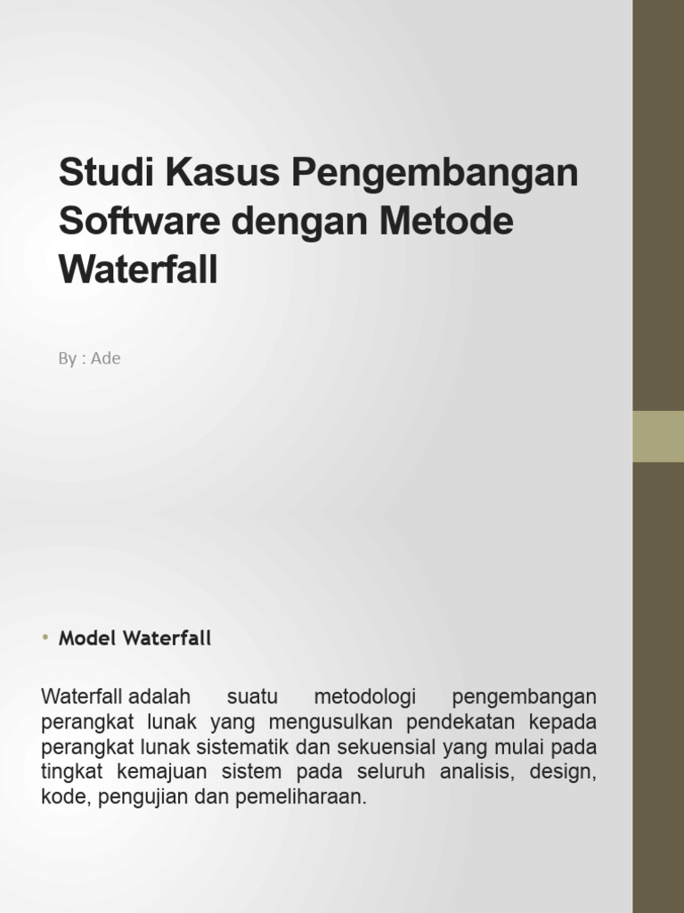 Studi Kasus Metode Waterfall Software | PDF