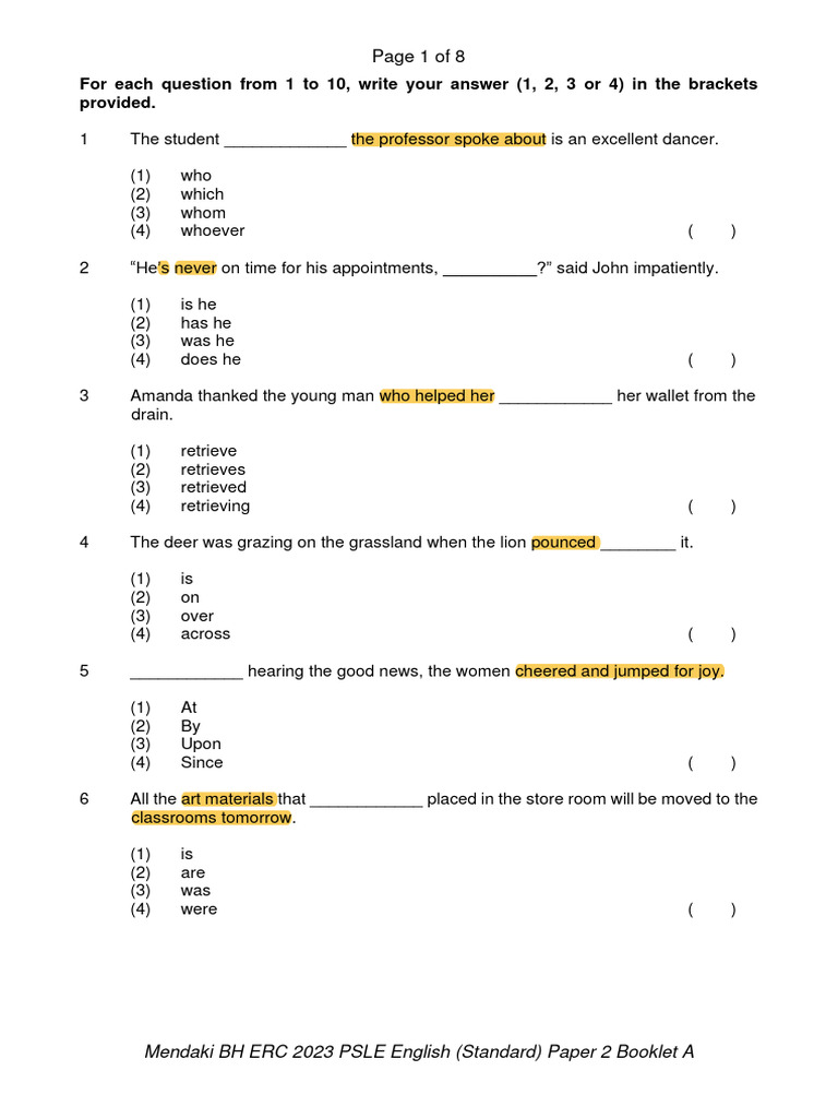 2023 - PSLE Standard English 2023 Paper 2 | PDF | Honey Bee | Climate ...