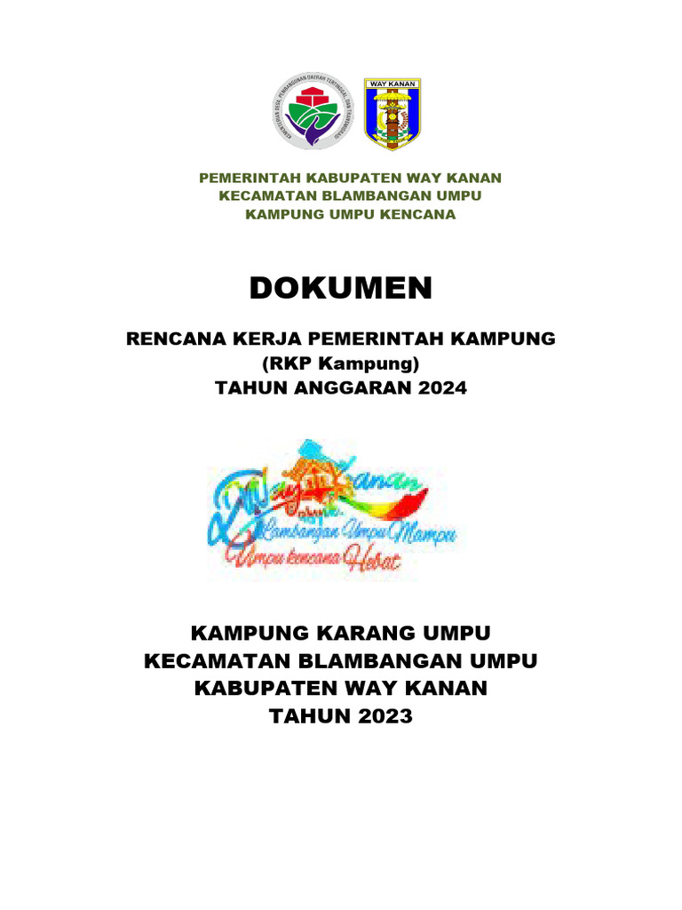 00.1. Dokumen RKP Desa Tahun 2024 | PDF