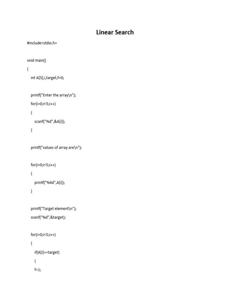 1 D Array Program Pdf Software Engineering Algorithms 