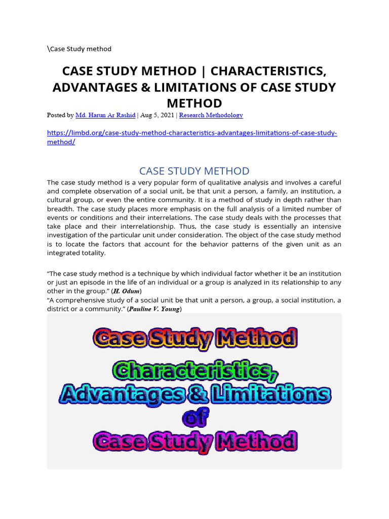 Case Study Method | PDF | Methodology | Information