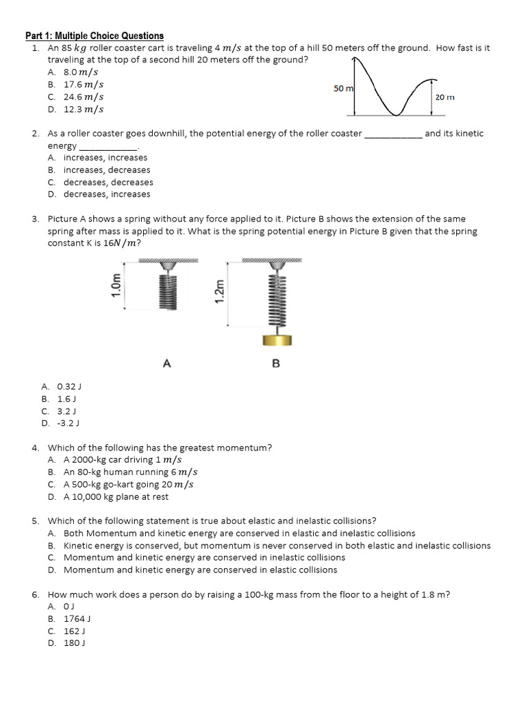 BM Q3 REVIEW-Questions | PDF | Kinetic Energy | Collision