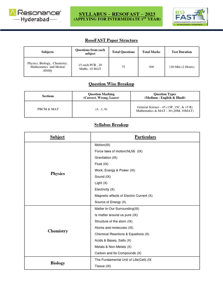 Resonance Class Intermediate | Download Free PDF | Chemistry | Equations