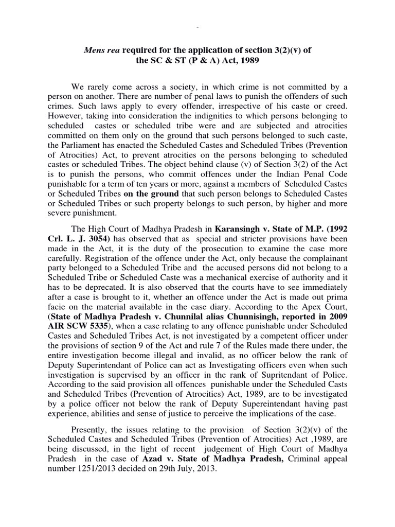 SC ST Act | PDF | Crimes | Crime & Violence