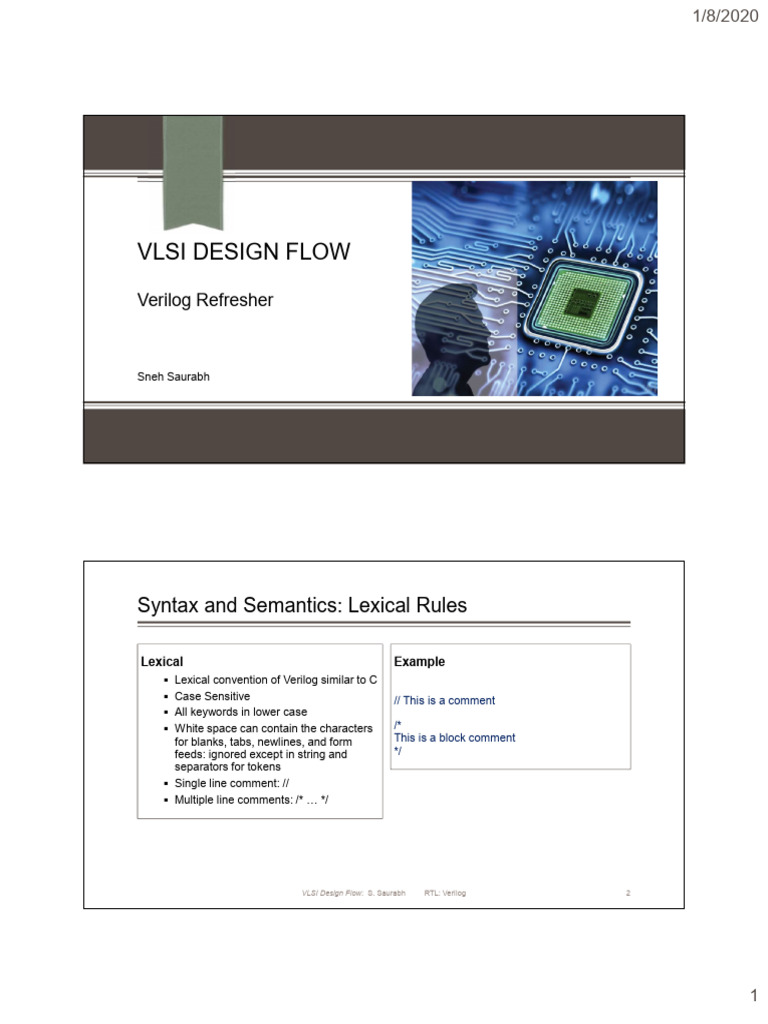 Verilog Intro by Sneh Sir | PDF | Logic Synthesis | Software Engineering