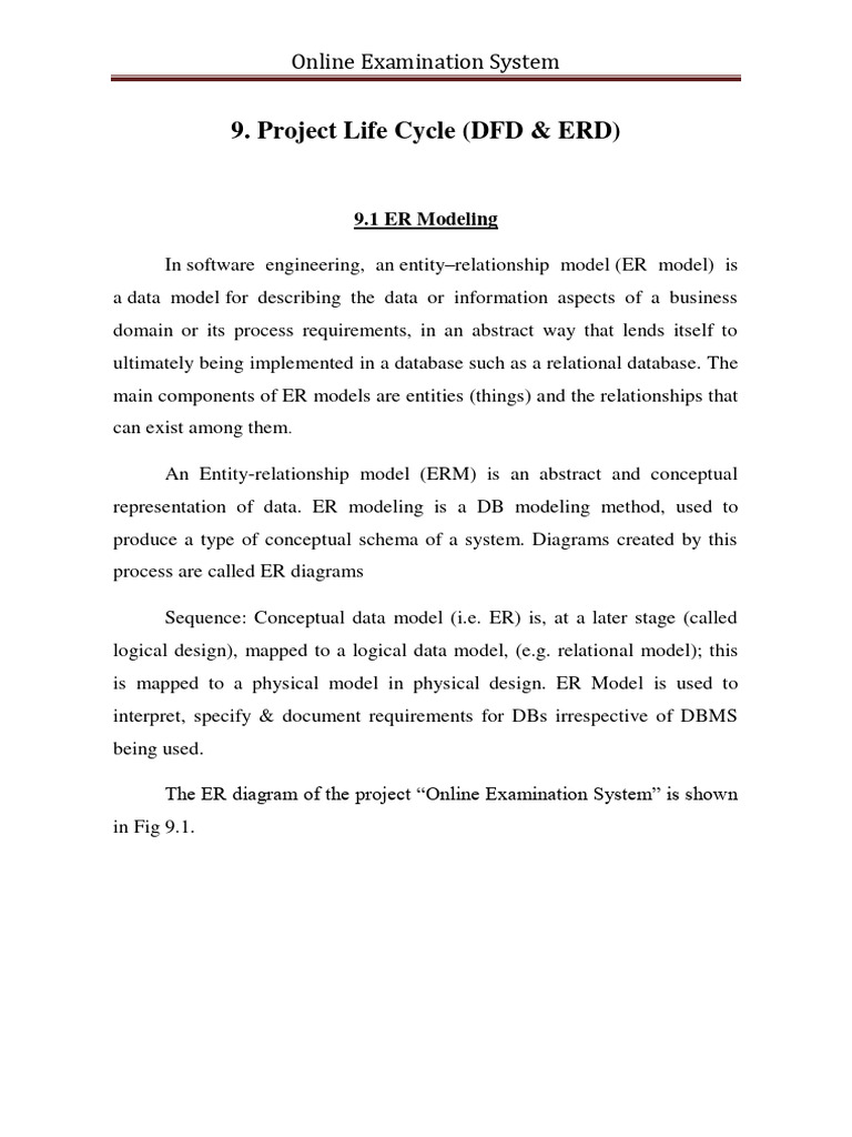 Online Examination System ERD DFD | PDF | Conceptual Model | Data Model