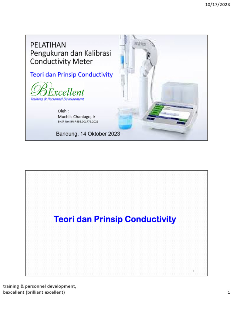 Prinsip dan Satuan Konduktivitas Air | PDF