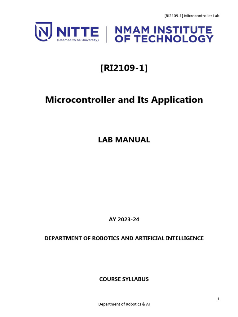 Microcontroller Lab - RB - For Circulation | PDF | Microcontroller ...