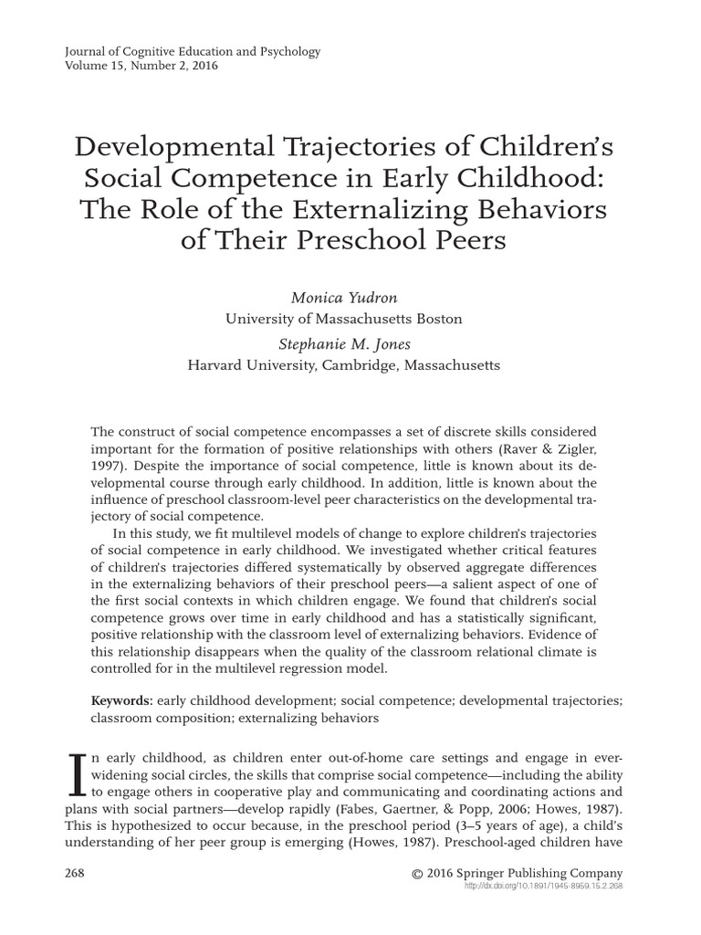 Developmental Trajectories of Children's Social Competence in Early ...