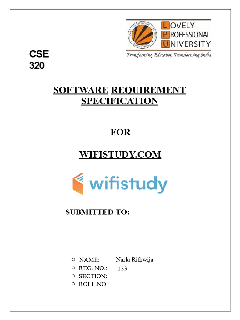 Wifi Study Srs Cse 320 | PDF | Password | Databases