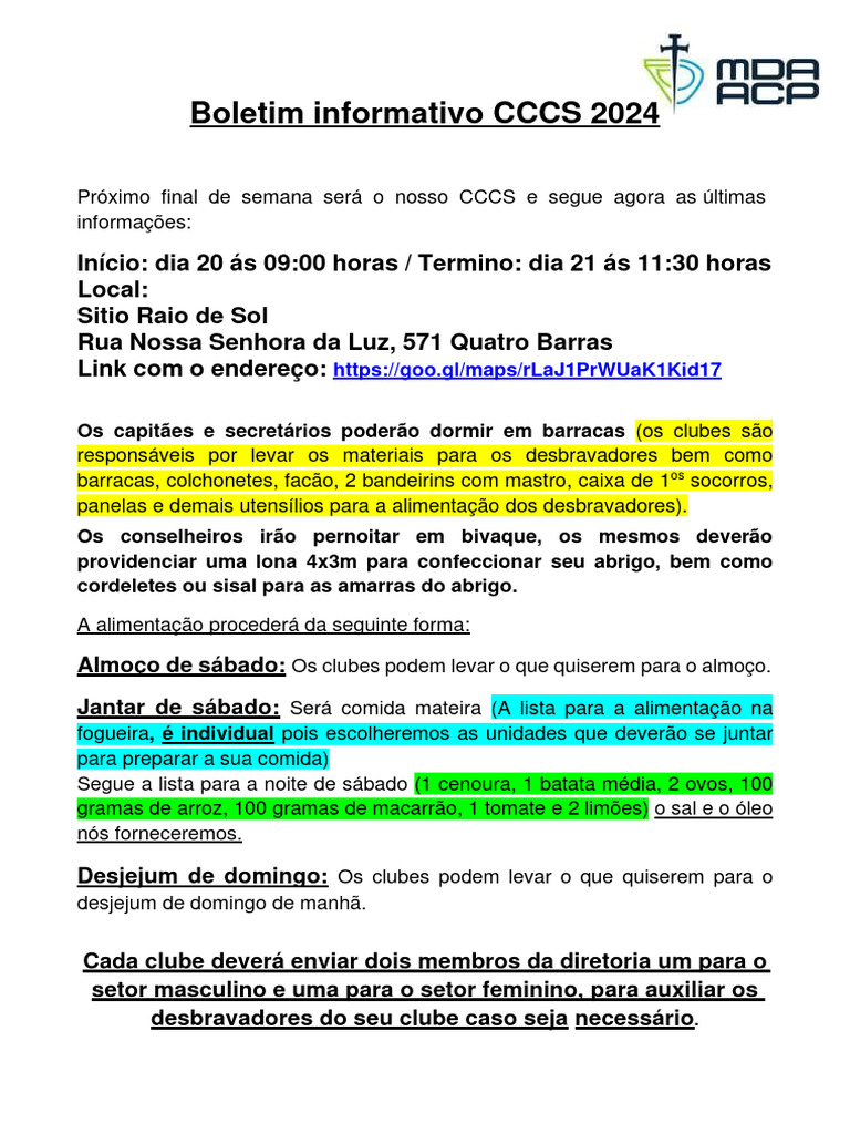 Boletim Informativo CCCS 2024 | PDF