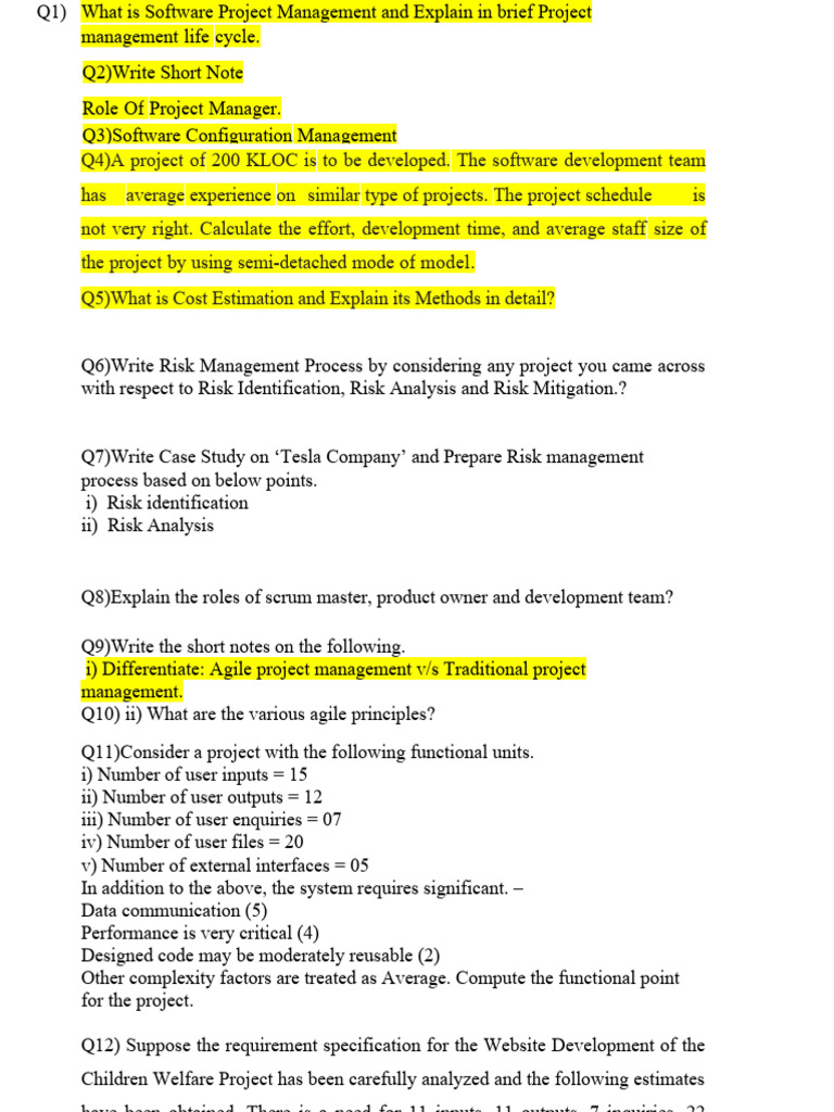 SPM Question Bank | PDF
