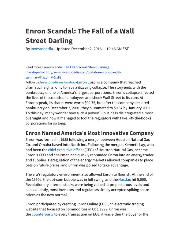 Case Study - Enron | PDF