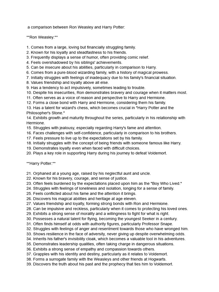 Ron vs harry | PDF | Social Psychology | Harry Potter