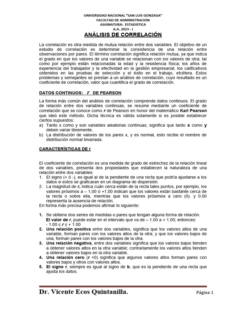 15 Analisis de Correlacion - 1 | Descargar gratis PDF | Análisis ...