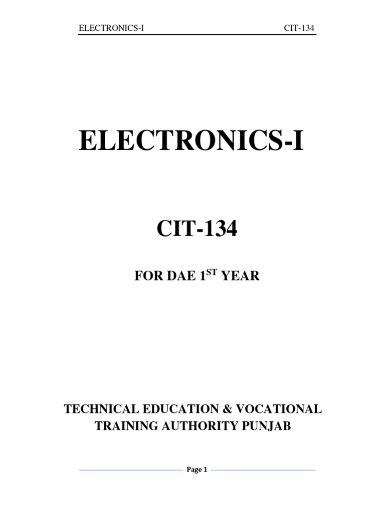 Electronics-I Textbook for DAE Students | PDF | Electric Current | Atoms