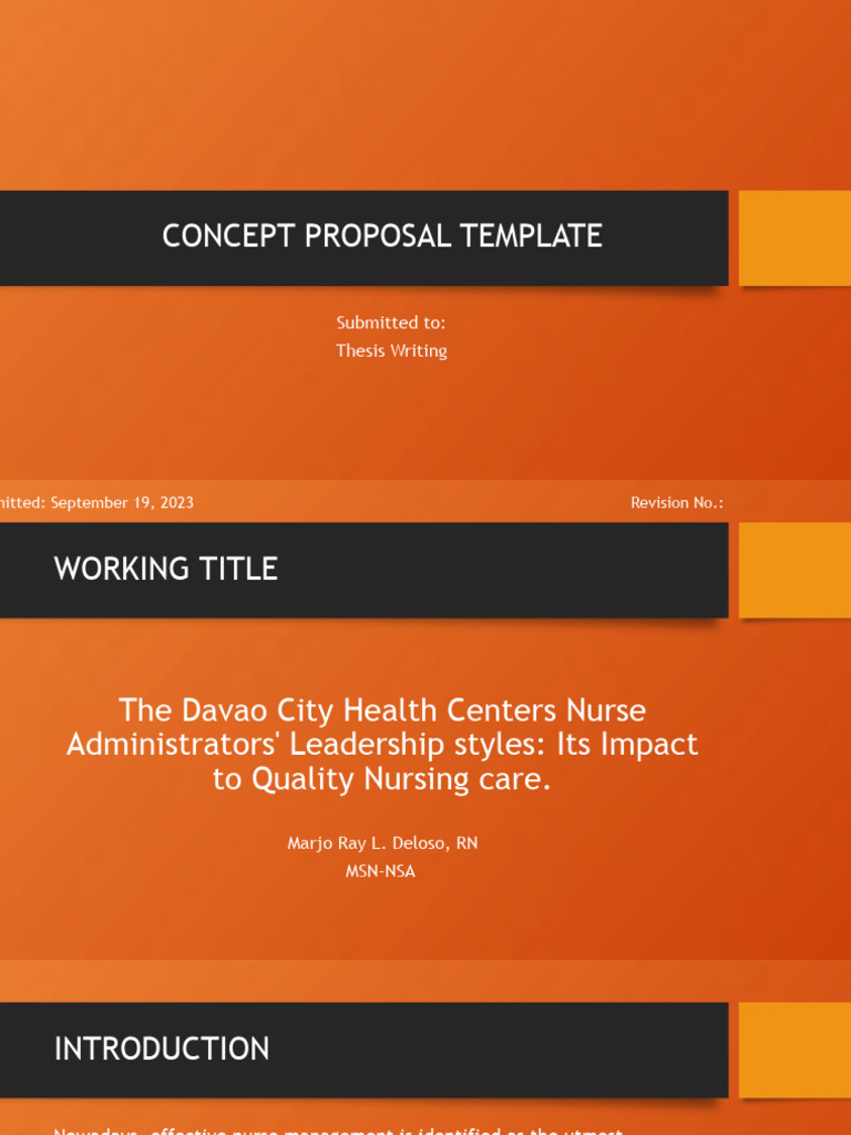 CONCEPT PROPOSAL TEMPLATE - Sample1 | PDF | Leadership | Nursing